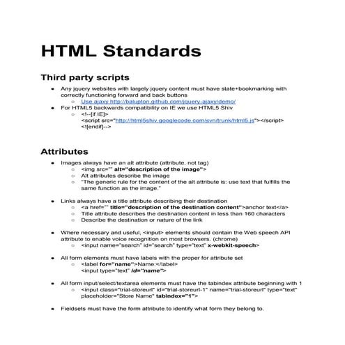 Html5 standards | PDF