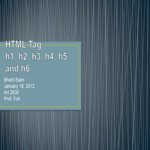 h1 to h6 tag presentation | PPTX