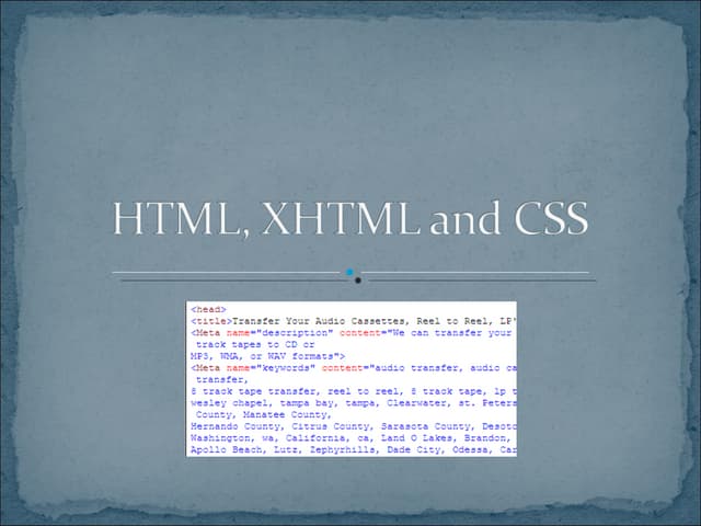 Html Xhtml Css Ppt 9357