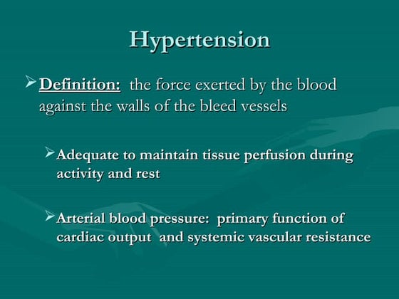 Pathophysiology of hypertension | PPT