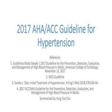 2017 AHA/ACC Hypertension guideline summary | PPTX