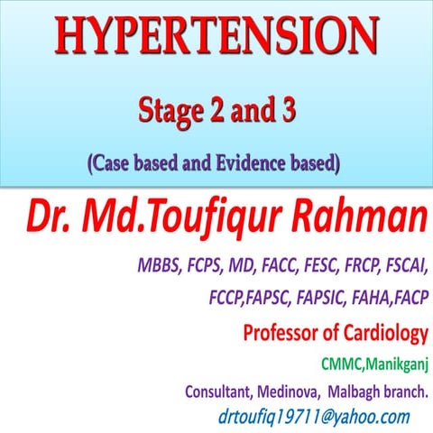 Step by step management of stage 2& 3 Hypertension | PPSX