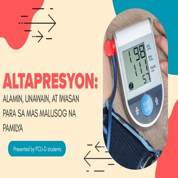 ALTAPRESYon management adults guidelines tagalog | PPTX