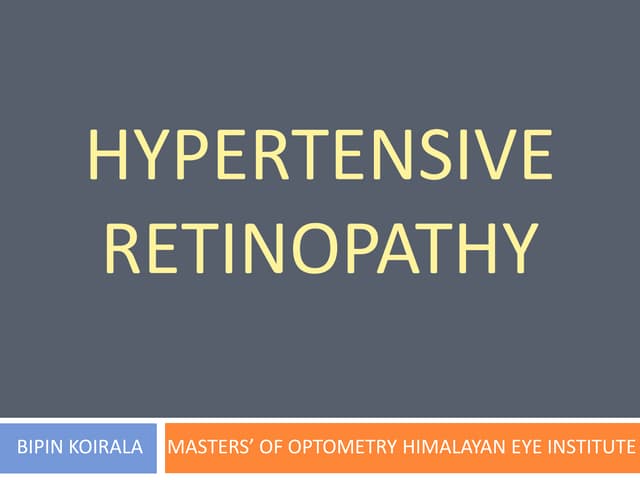 Hypertensive Retinopathy | PPT