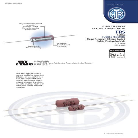 FRS - FUSIBLE RESISTORS SILICONE / CEMENT COATED | PDF