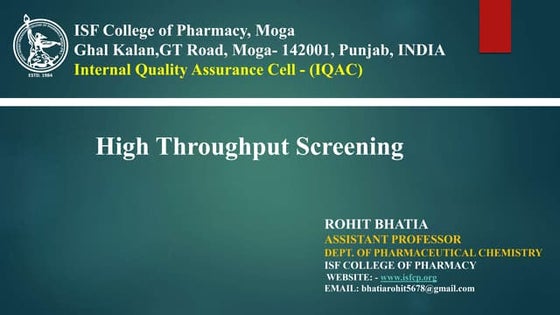 High Throughput Screening | PPT