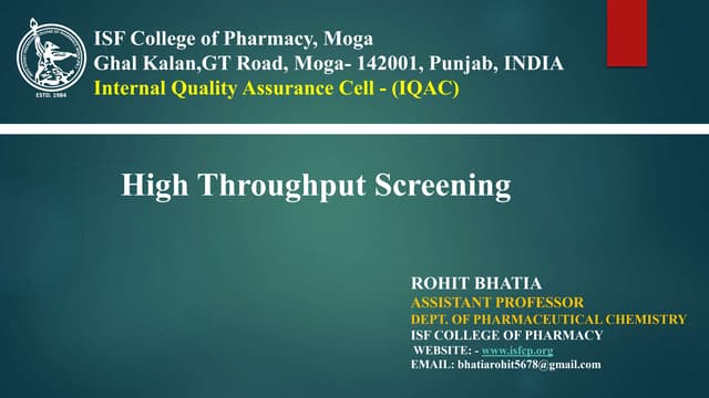 High Throughput Screening | PPT