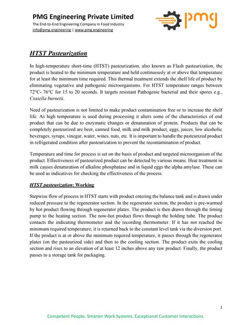 HTST Pasteurization- Introduction, Working, Components | PDF HTST Pasteurization- Introduction, Working, Components | PDF