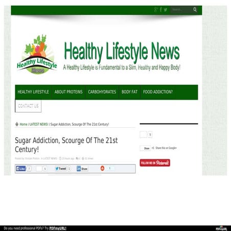 Sugar Addiction, Scourge Of The 21st Century! | PDF