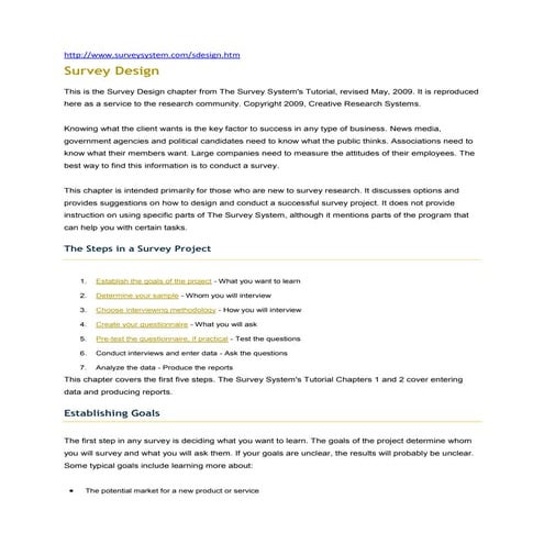 Designing a survey questionnaire | PDF