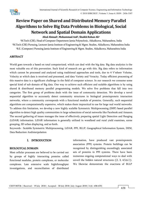 Review Paper On Shared And Distributed Memory Parallel Algorithms To 8353