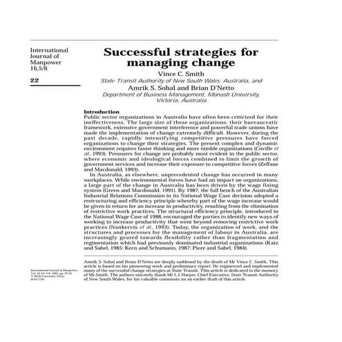 successful strategies for managing change | PDF