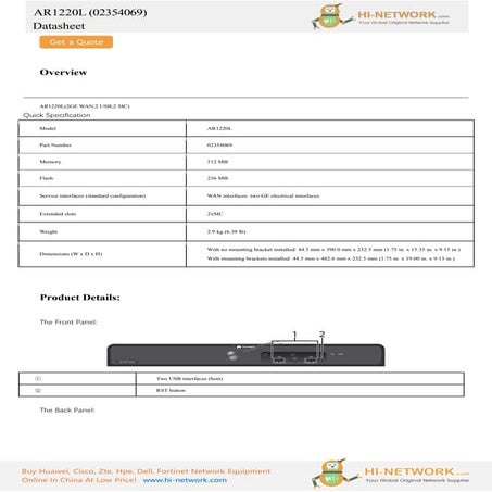 Huawei ar3260 datasheet | DOCX