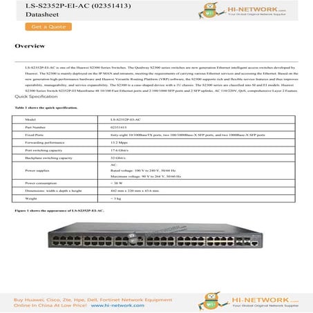 huawei-ls-s2352p-ei-ac-brochure-datasheet.pdf | Computer Networking | Computing