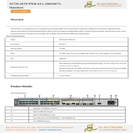 huawei-s2720-28tp-pwr-ei-l-brochure-datasheet.pdf | Computer Networking | Computing