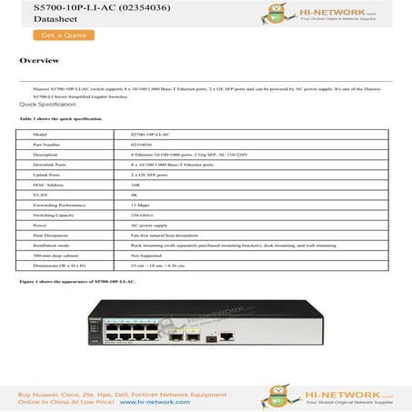 huawei-s5700-10p-li-ac-brochure-datasheet.pdf | Computer Networking | Computing