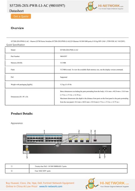 huawei-s5720-12tp-pwr-li-ac-brochure-datasheet.pdf | Computer ...