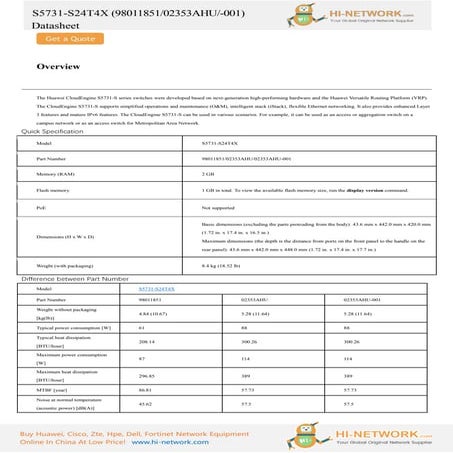 huawei-s5731-s24t4x-brochure-datasheet.pdf | Computer Peripherals | Computing