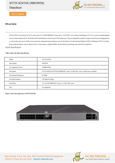 huawei-s5735-s24t4x-i-brochure-datasheet.pdf | Computer Networking | Computing