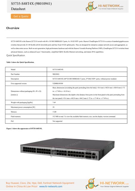huawei-s5735-s24t4x-i-brochure-datasheet.pdf | Computer Networking | Computing