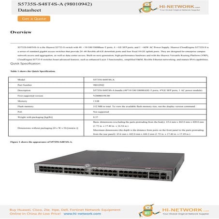 huawei-s5735s-s48t4s-a-brochure-datasheet.pdf | Computer Networking | Computing