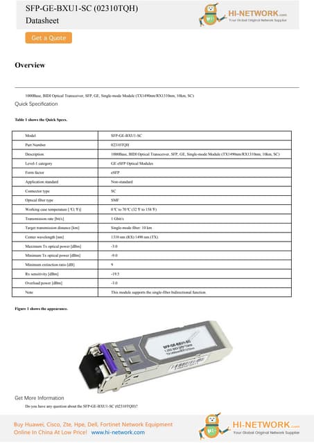huawei-sfp-6ge-lr-brochure-datasheet.pdf | Computer Networking | Computing