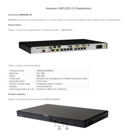 Huawei ar1220-s datasheet | PDF