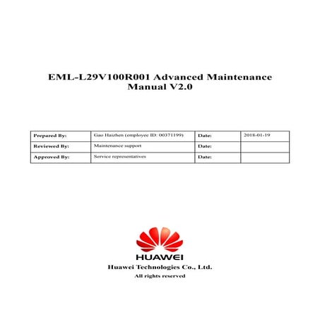 Huawei p20(eml) l09 l29v100r001 advanced maintenance manual v2.1 ...