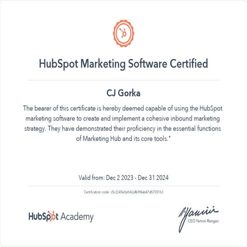 HubSpot Marketing Software Certification | PDF