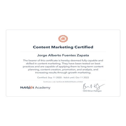 Hubspot Content Marketing Certification - Jorge Alberto Fuentes Zapata.pdf