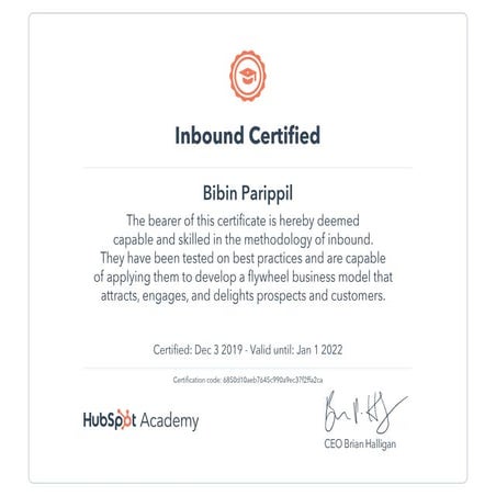 Hubspot Inbound Marketing Certification 2019 | PPT
