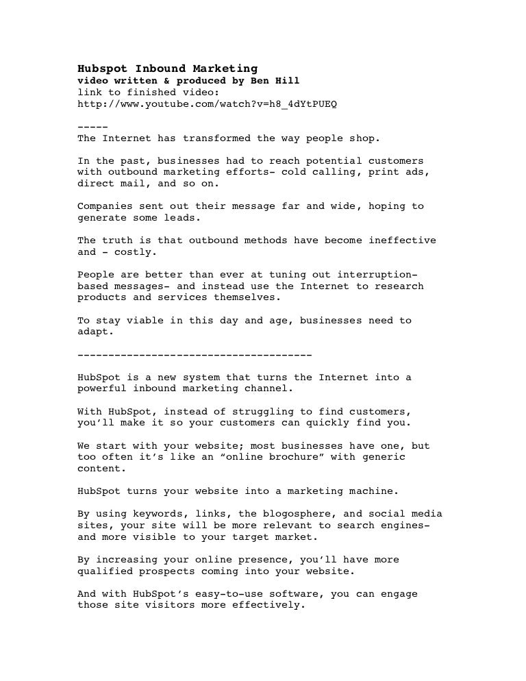 script- Hubspot Inbound Marketing