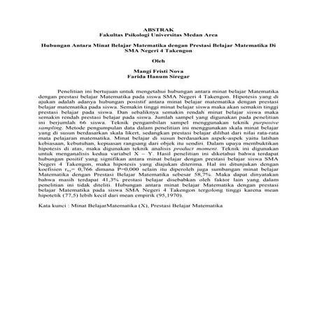 JURNAL PSIKOLOGI UNIVERSITAS MEDAN AREA | PDF