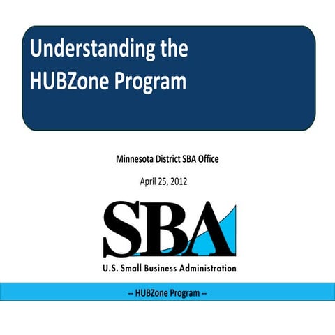 Understanding the HUBZone Program | PPT | Small and Medium-sized ...