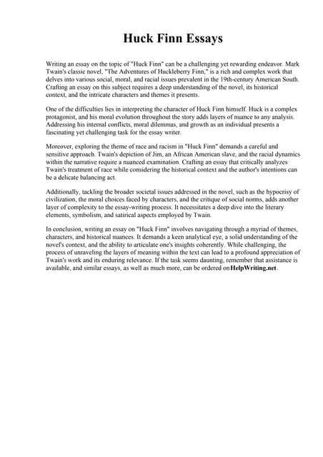 Racism In Huckleberry Finn Essay.pdf