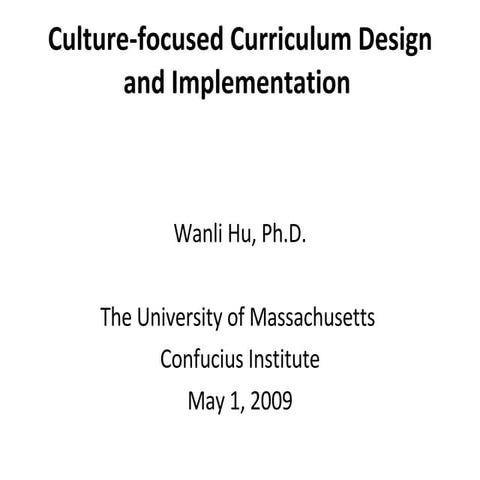 Hu Culture Curriculum Design | PPT