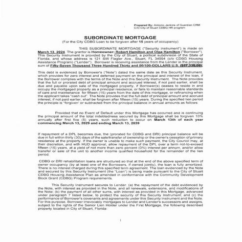 HUD-Small-Cities-City-of-Stuart--CDBG-Hamiltons-Subordinate-Mortgage ...