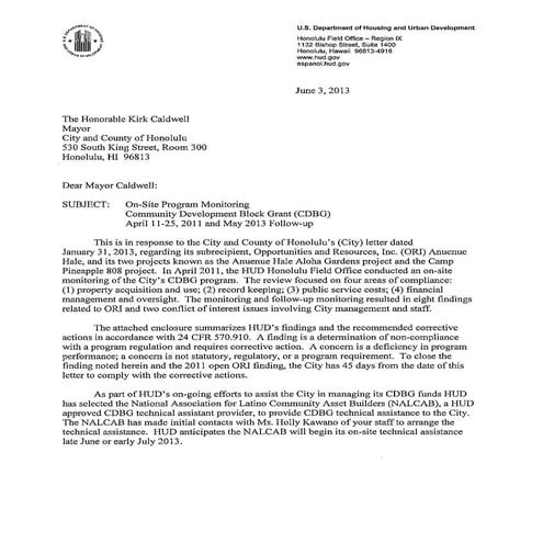 HUD report on ORI | PDF