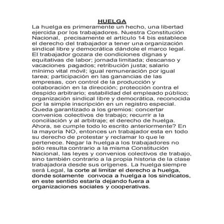 El derecho de huelga | PDF
