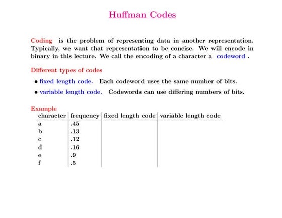 HuffmanStudent.ppt used to show how huffman code | PPT