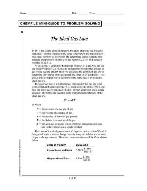 Ideal Gas Law | PPT