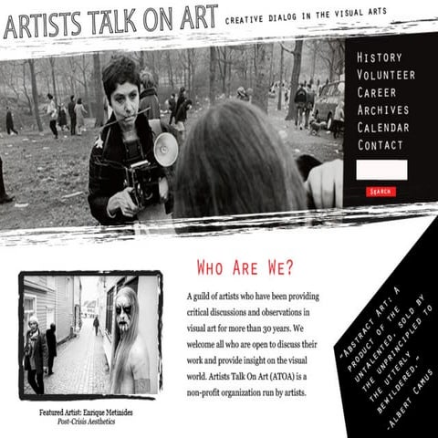 Artists Talk On Art Homepage | PPT