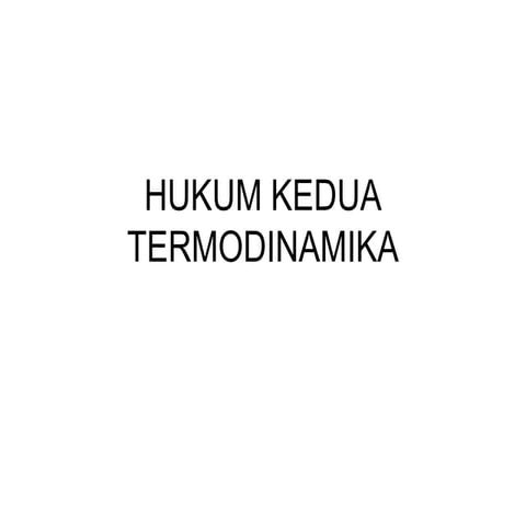 Hukum kedua-termo | PDF