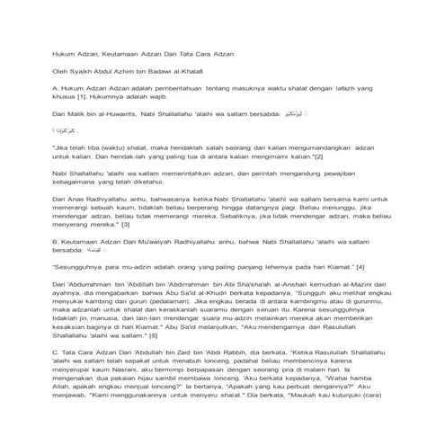 Hukum adzan | PDF