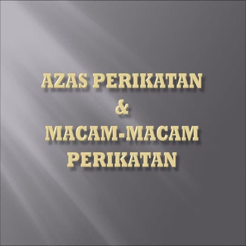 Azas Perikatan & Macam-macam Perikatan | PPT