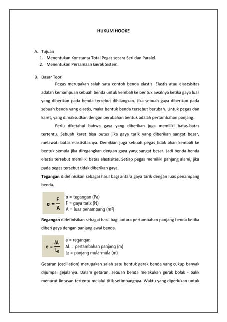 Fisika Elastisitas dan hukum hooke | PDF