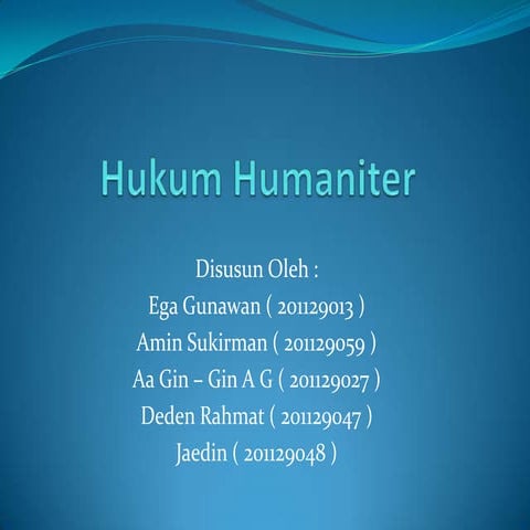 Hukum humaniter | PPTX