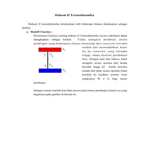 Hukum ii termodinamika | DOC