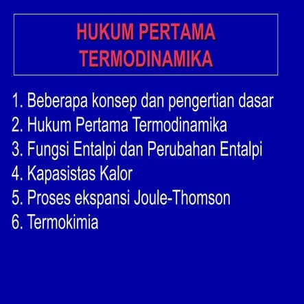Hukum I termodinamika | PPTX