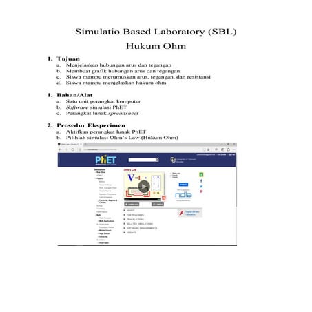 Hukum ohm simulation based laboratory | PDF